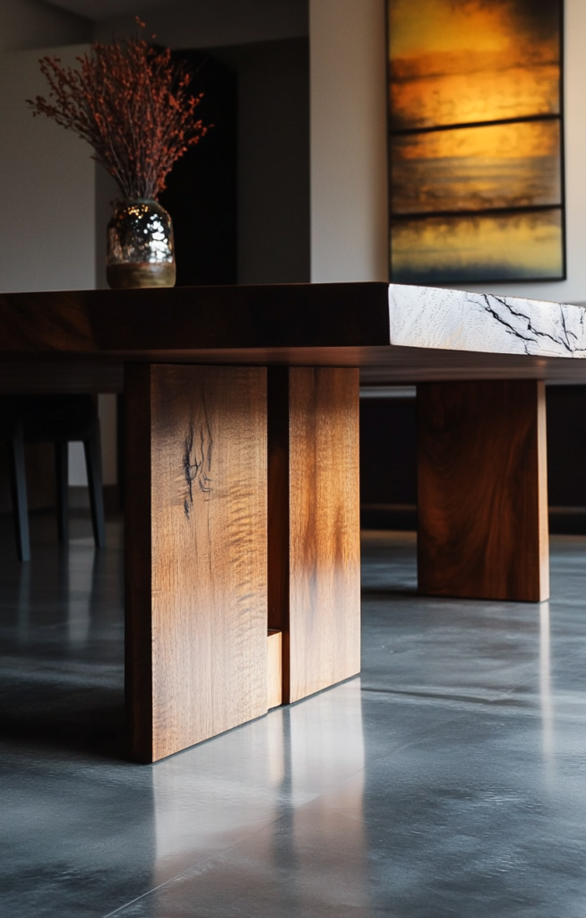 Rugged Refinement Modern Dining Table - #WT10071 - WoodTide Table Designs